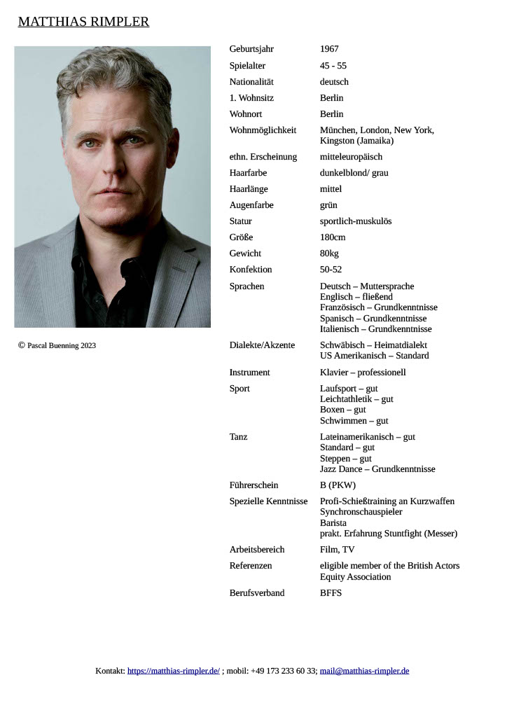 Matthias Rimpler | Schauspieler | Sprecher